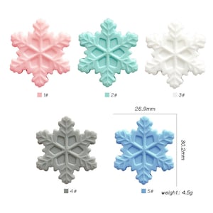 5/10pcs Snowflake Silicone Beads, Snowflake Beads, Bulk Silicone Beads ...