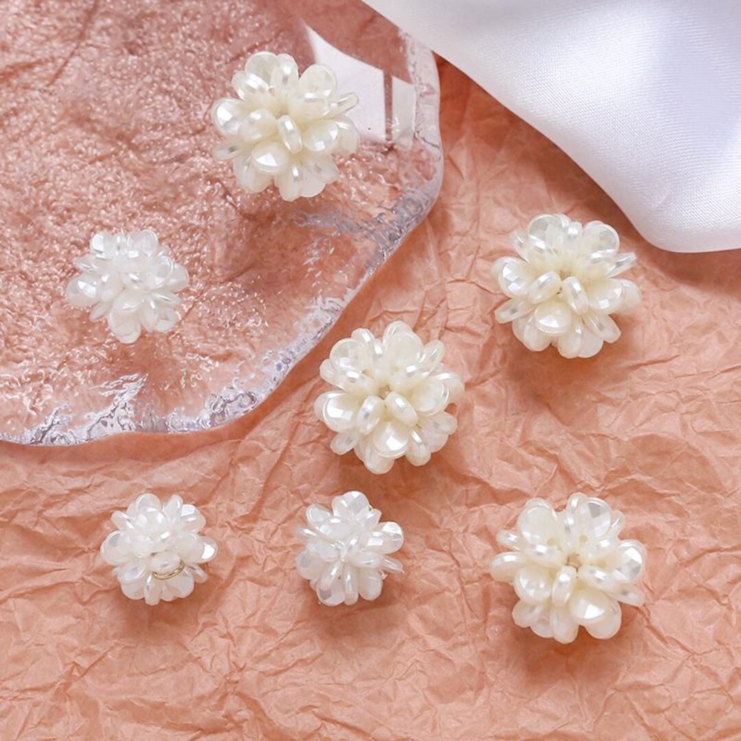 10pcs 16/24mm White Ball Handmade Pearl Balls, Freshwater Pearl Cluster ...