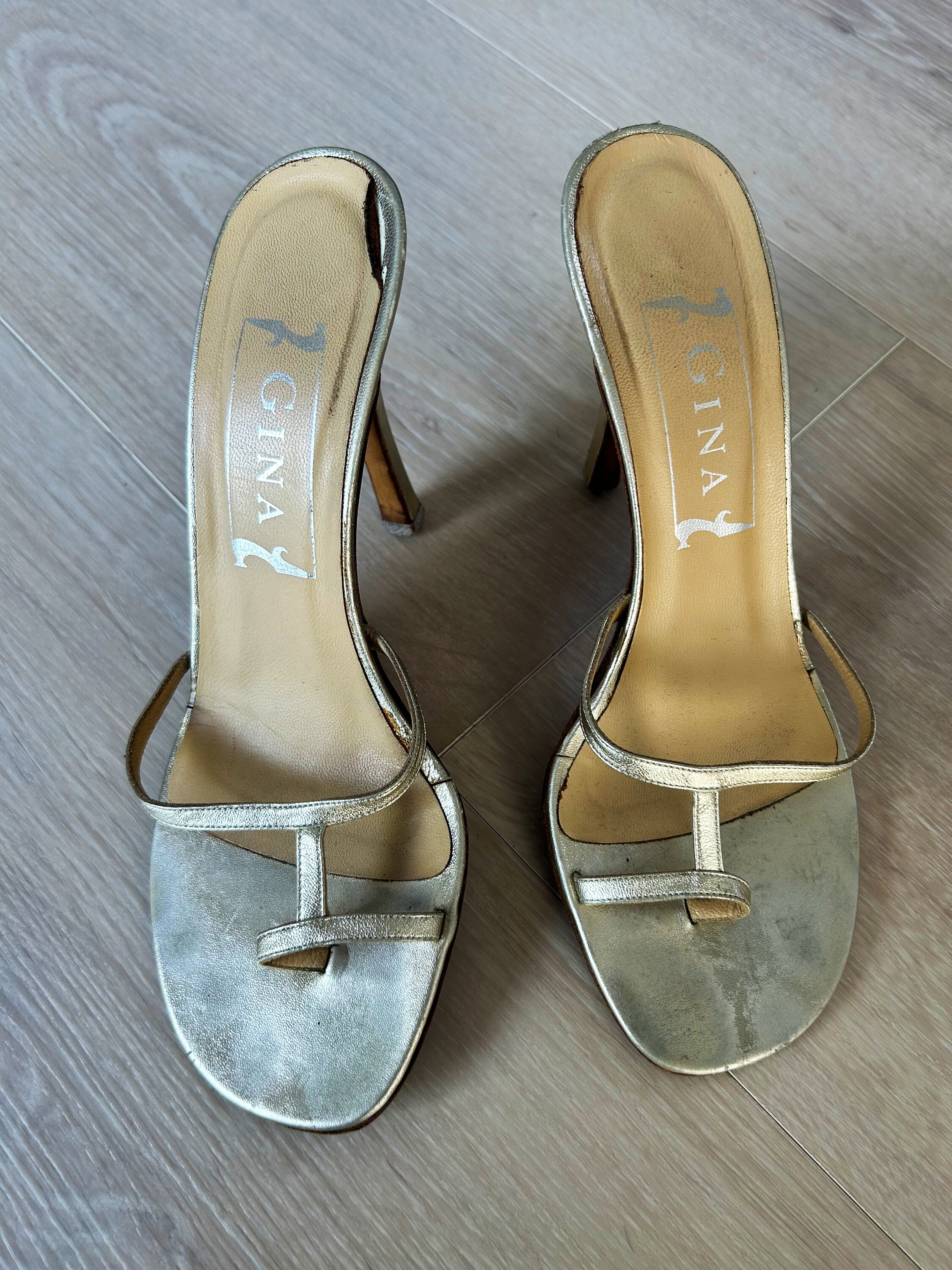 Gina Gold Sandals, Vintage Stunning Heels - Etsy