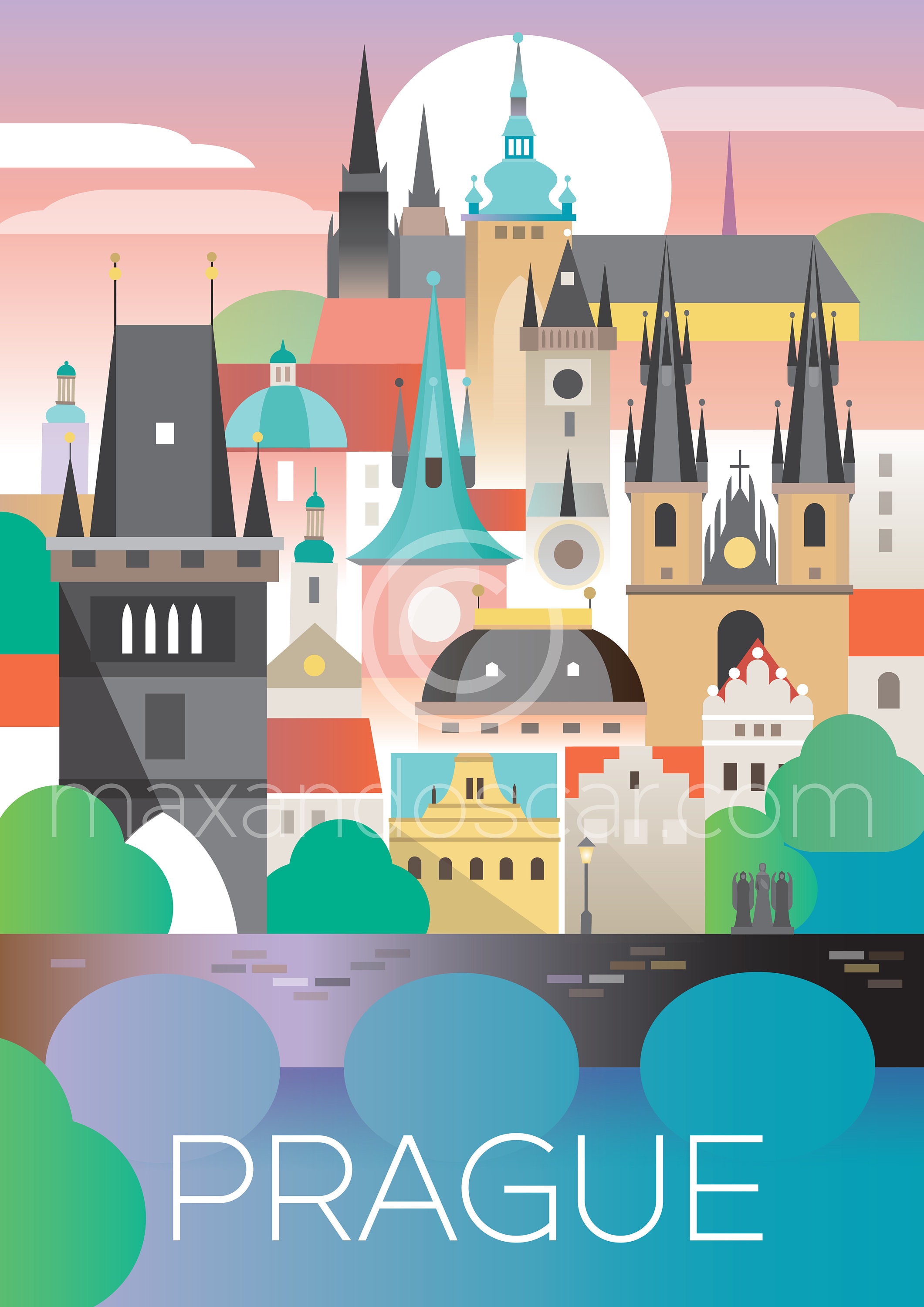 Prague Postcard - Etsy