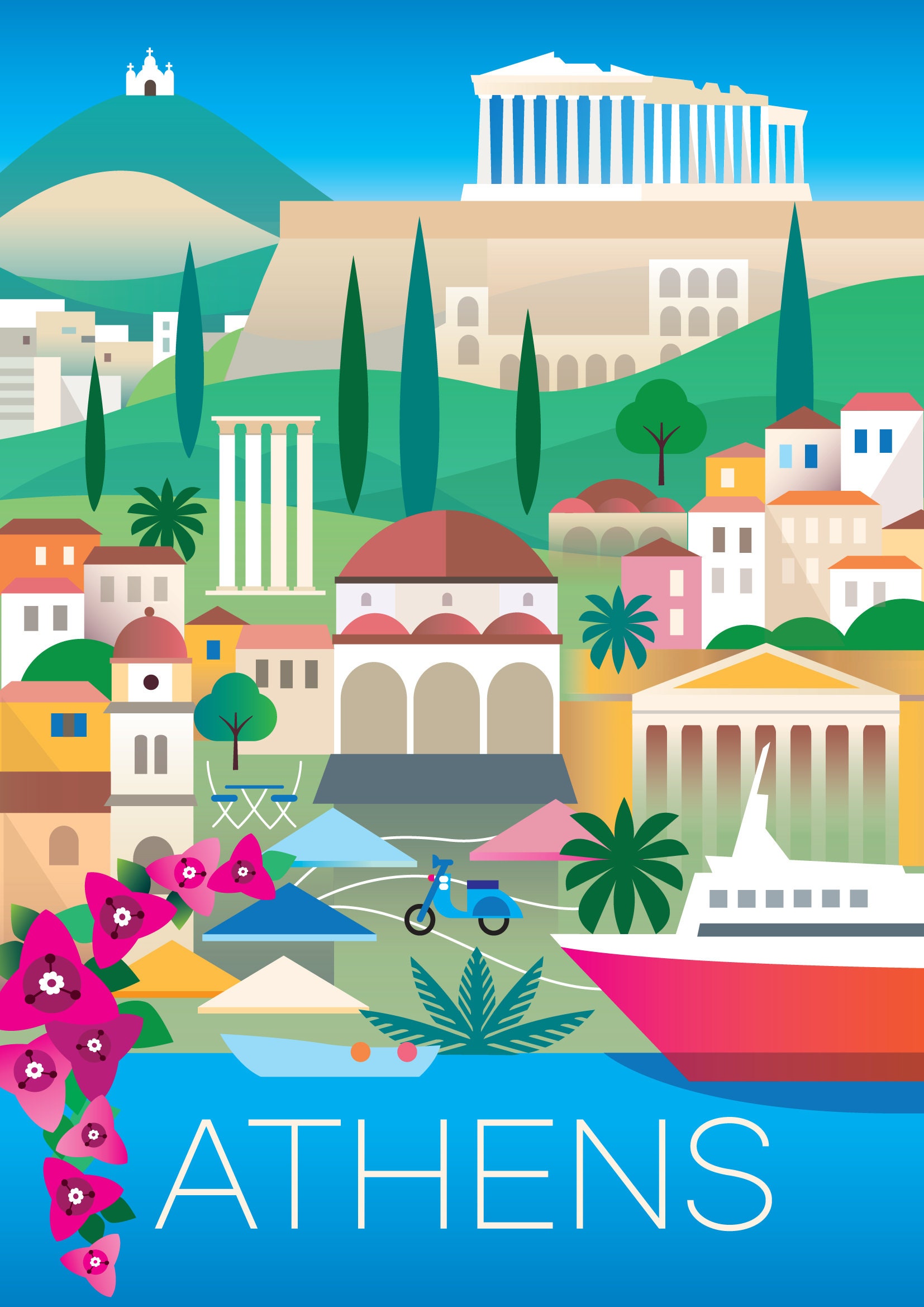 Athens Postcard - Etsy