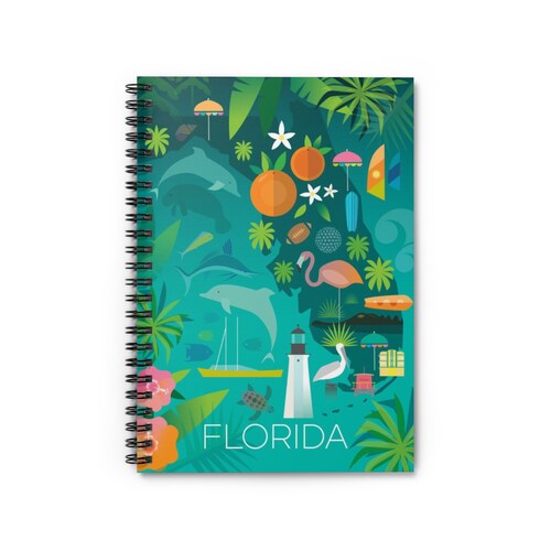 Florida Notebook Blank Journal Illustration State Symbols. - Etsy