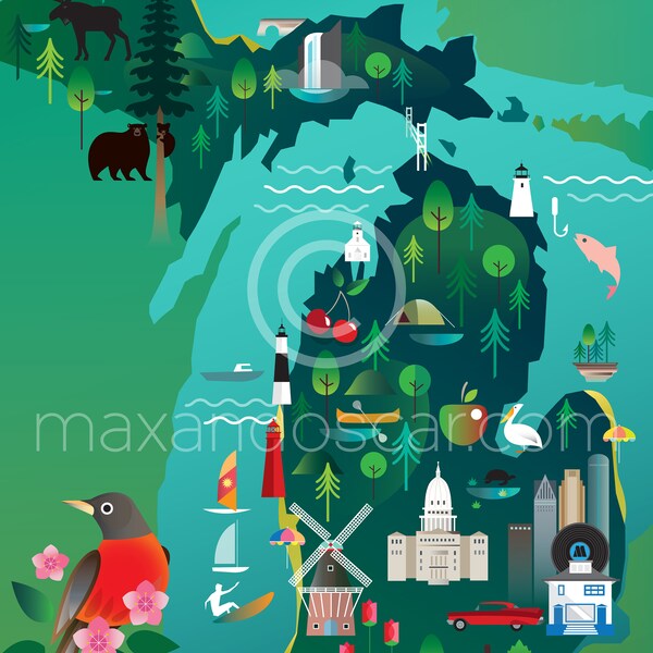 Michigan Puzzle - Etsy