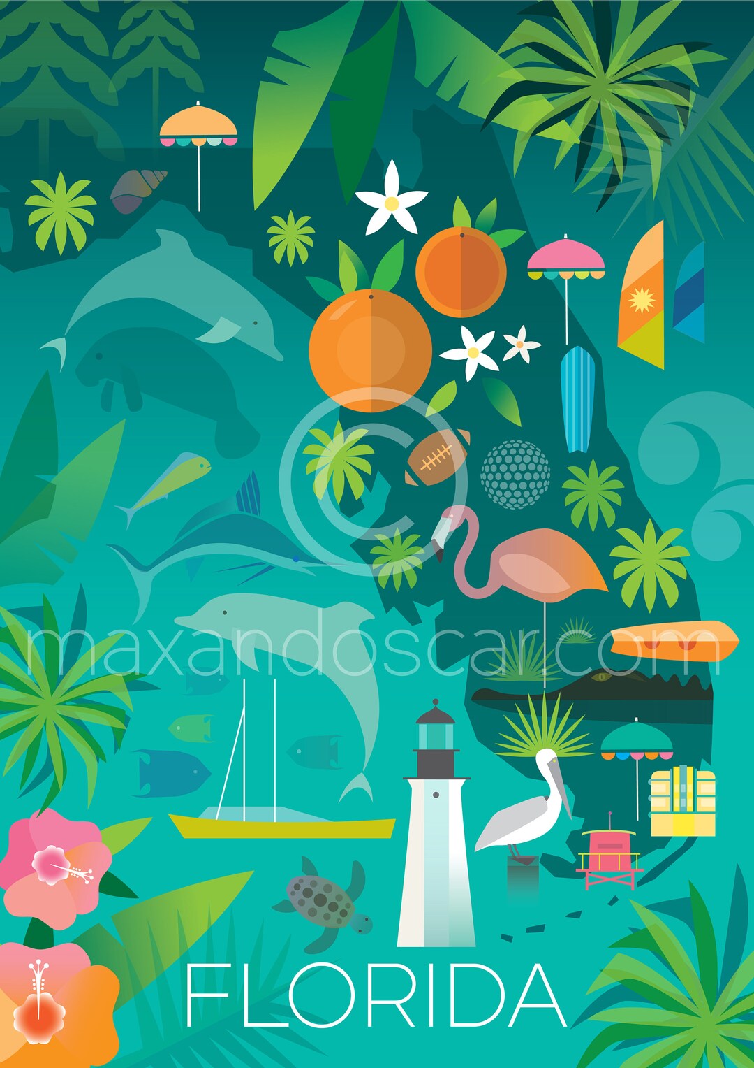 Florida Map Jigsaw Puzzle - Etsy