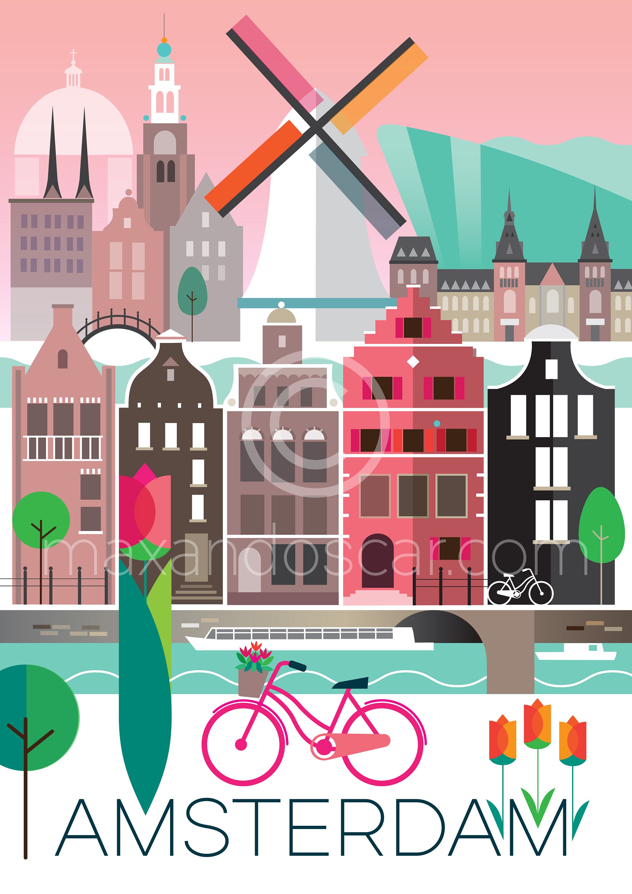 Amsterdam Print | Etsy