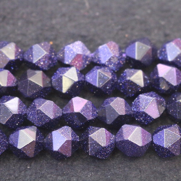 Faceted Blue Goldstone - Etsy