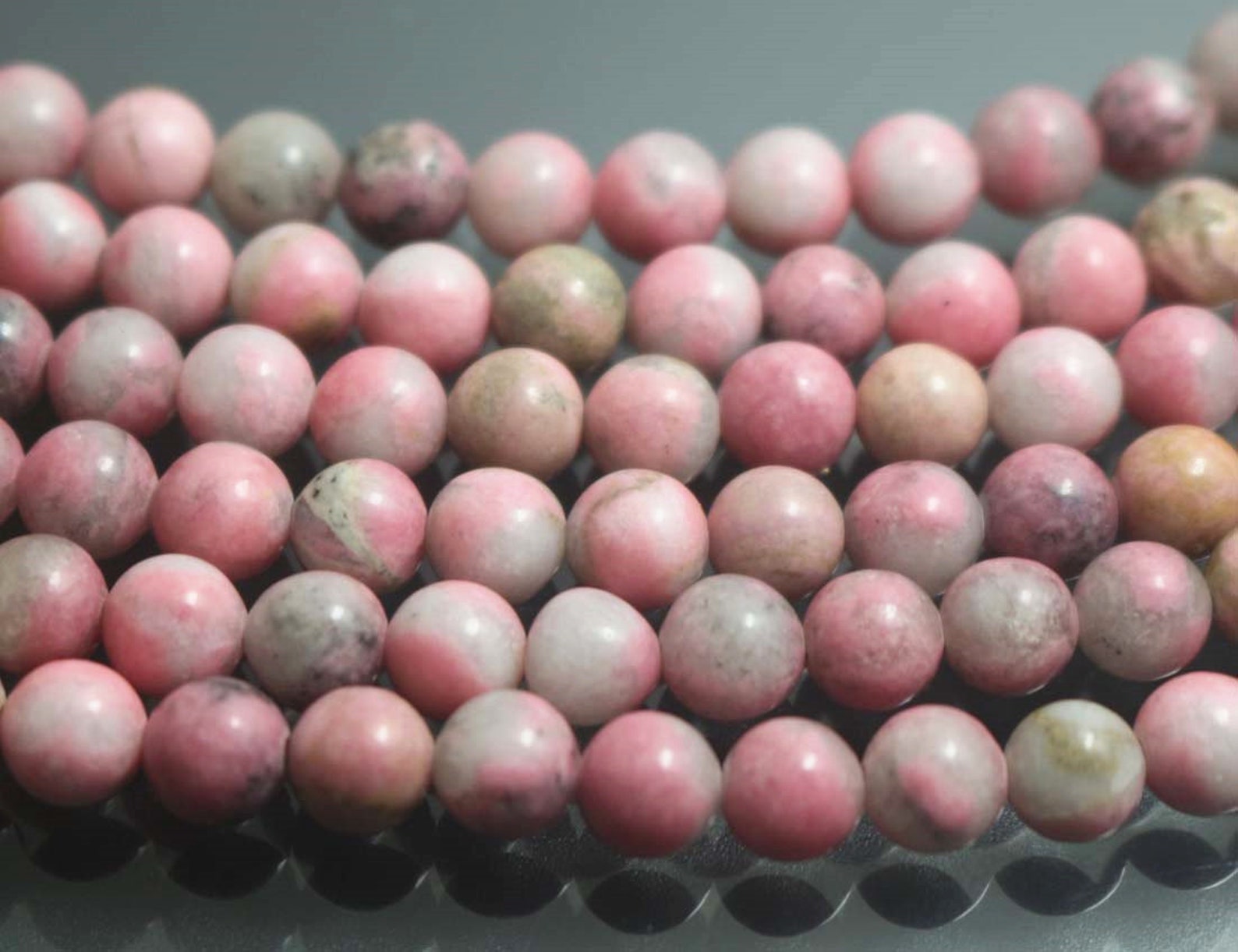 Natural Rhodonite Smooth Round Beads 6mm 8mm 10mm 12mm - Etsy Hong Kong