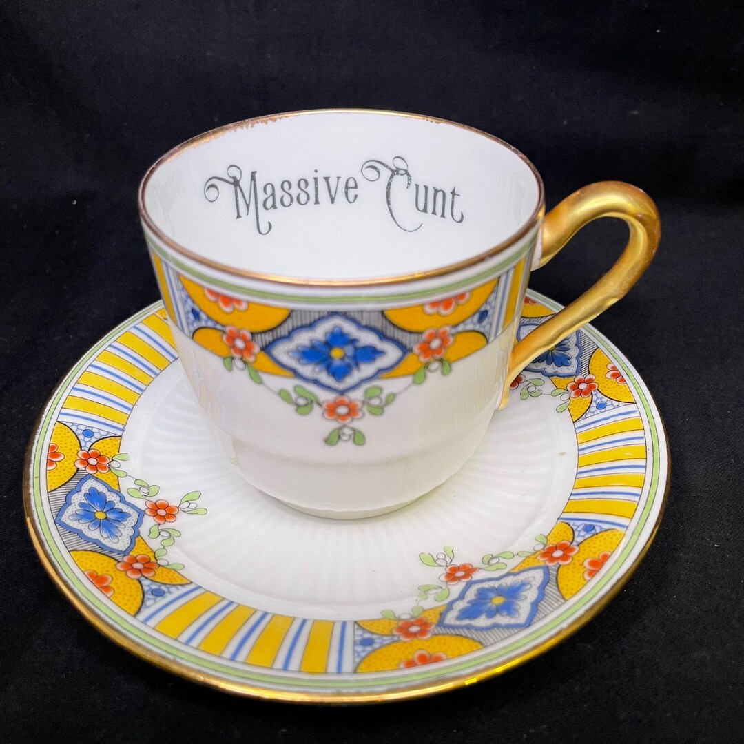Massive Cunt, Rude Vulgar Cup, Funny Upcycled Vintage Unique Limoges ...