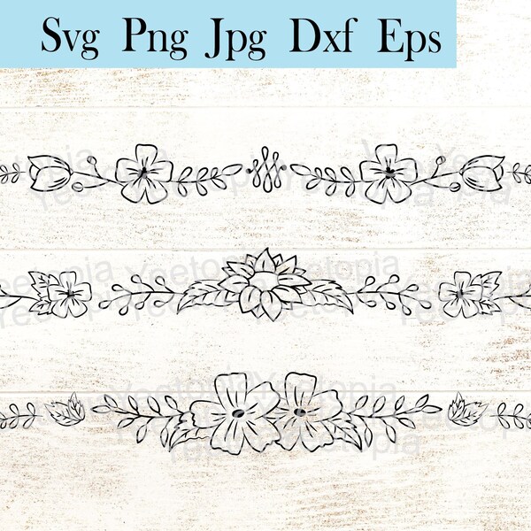 Flower Divider Svg - Etsy