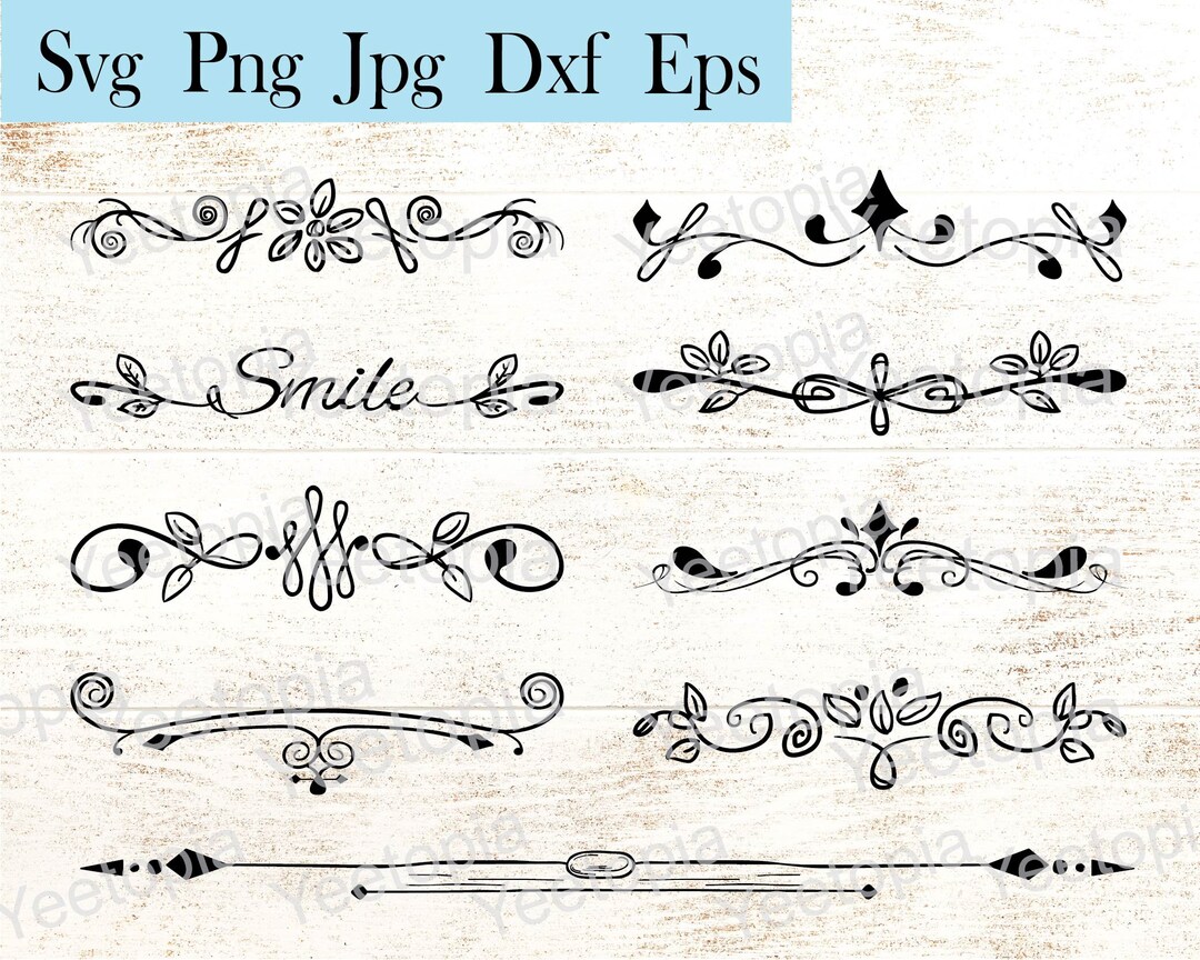 Digital Hand Drawn Text Dividers-decorative Borders-tattoo - Etsy