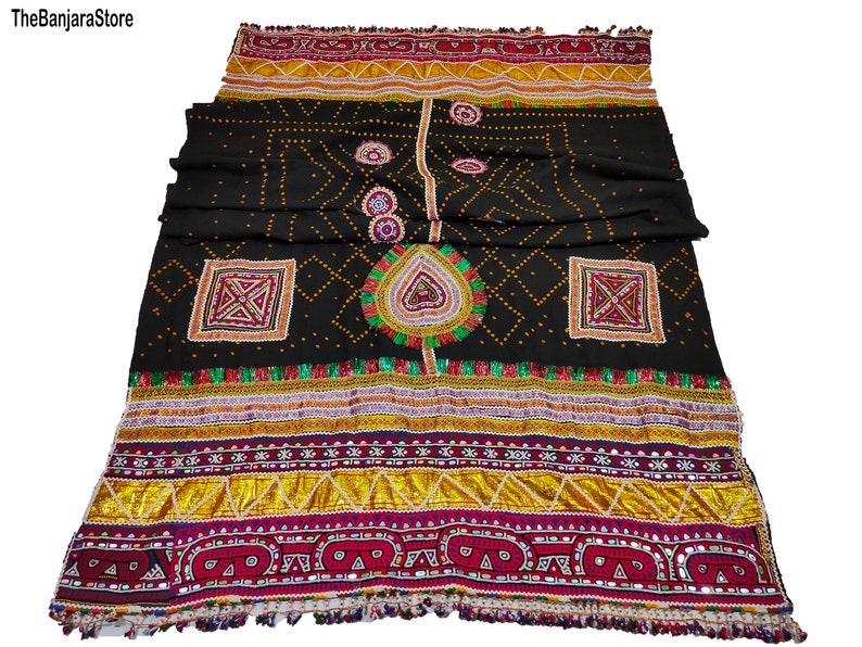 Banjara Stole Shawl Dhabli, Vintage Hand Woven Woolen Rabari Embroidery ...