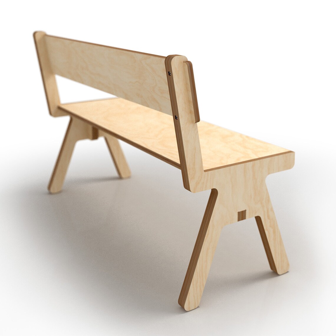 Bench with back DXF File for CNC router cutting Template | Etsy