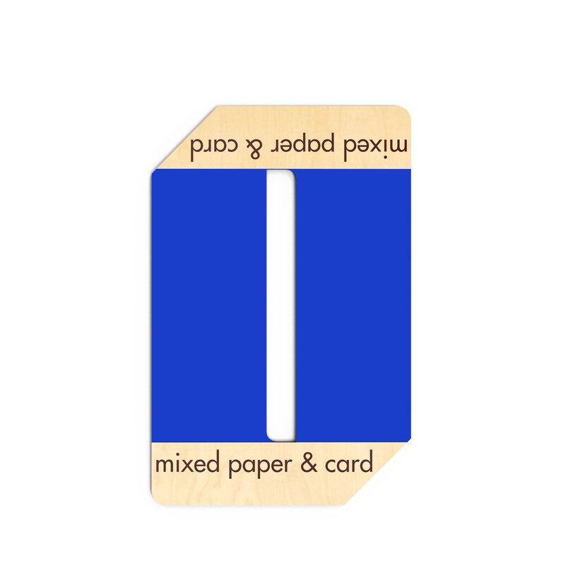 Recycle Bin, Robust Wooden Design With Blue Paper & Card Lid. Recycling ...