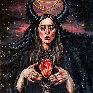 Lilith Original Drawing , Wall Decor, Watercolor Portrait , Handmade ...