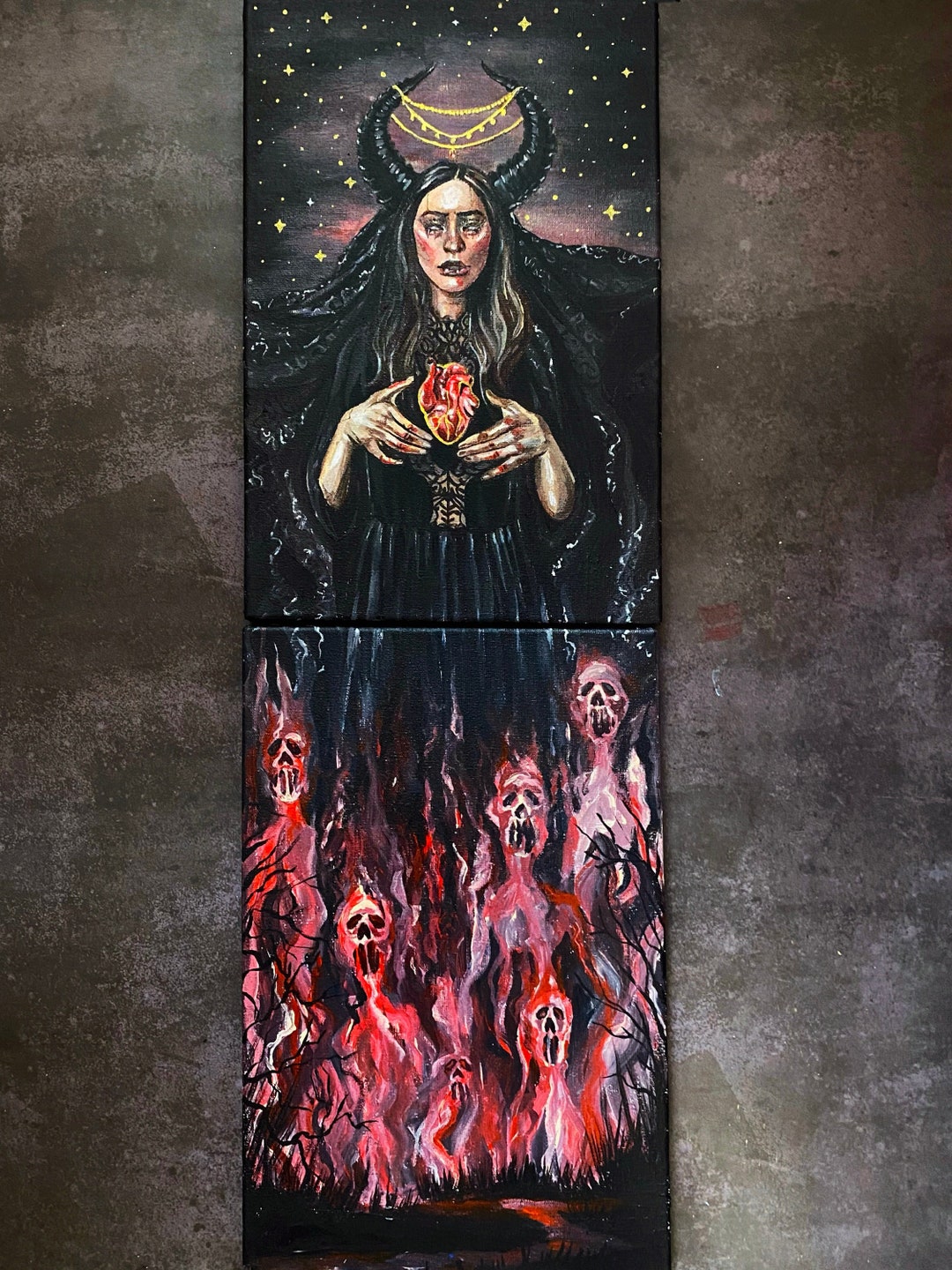 Lilith Original Drawing , Wall Decor, Watercolor Portrait , Handmade ...