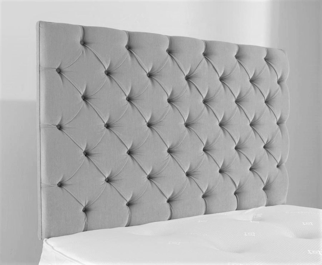 6ft Super King Chesterfield Silver Grey Chenille 28 High - Etsy