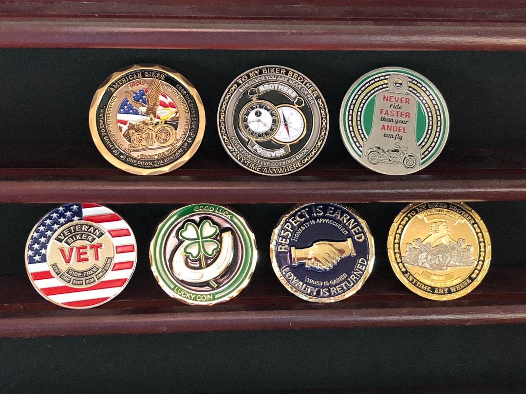 Seven (7) Different MOTORCYCLE CHALLENGE COINS - Collectors Coin - Each ...
