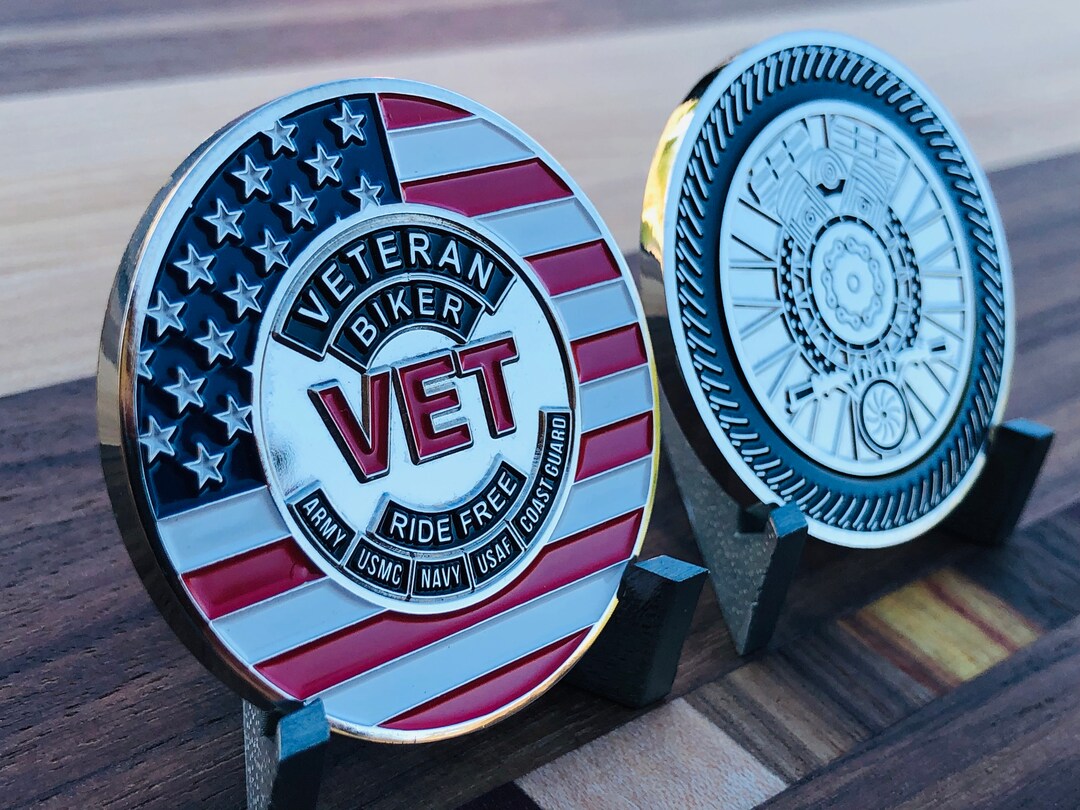 VETERAN BIKER Challenge Collectors Coin VET - Army Usmc Navy Usaf Coast ...