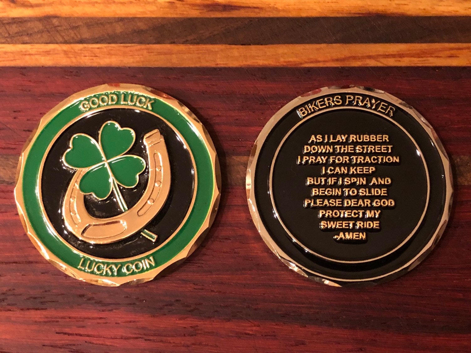 Good Luck - Lucky Coin - Biker Challenge Coin - Motorcycle - Bikers ...