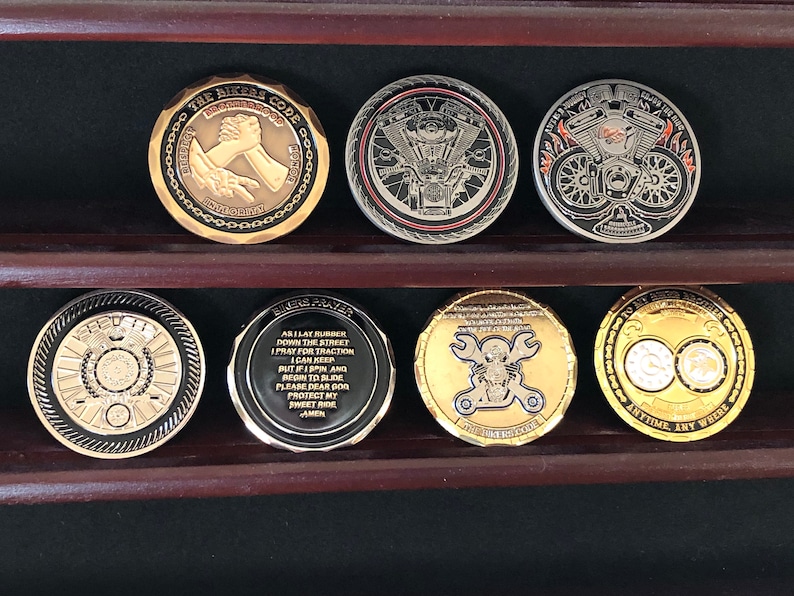 Seven (7) Different MOTORCYCLE CHALLENGE COINS - Collectors Coin - Each ...