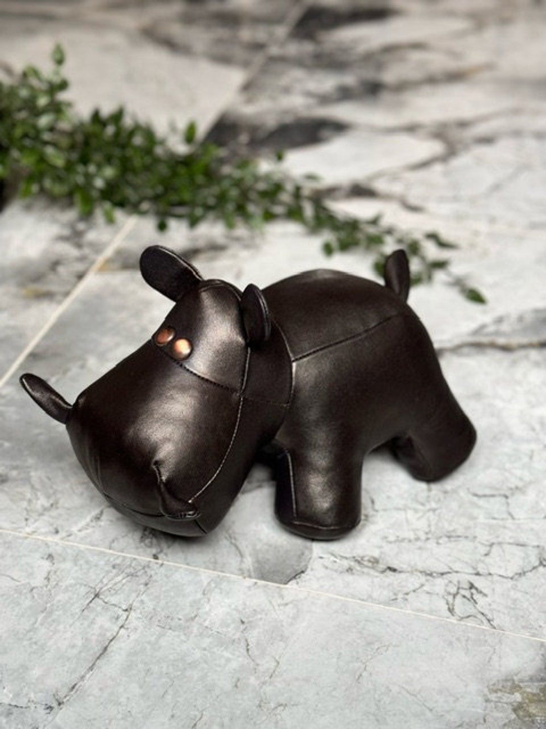 Hippopotamus Made of Vintage Genuine Leather, Hippopotamus With a ...