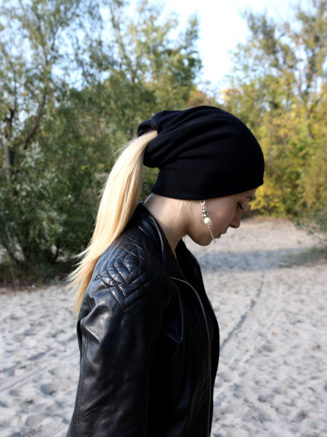 Acrylic Angora Snood Cap, Scarf, Neck Warmer, Ponytail Beanie - Etsy