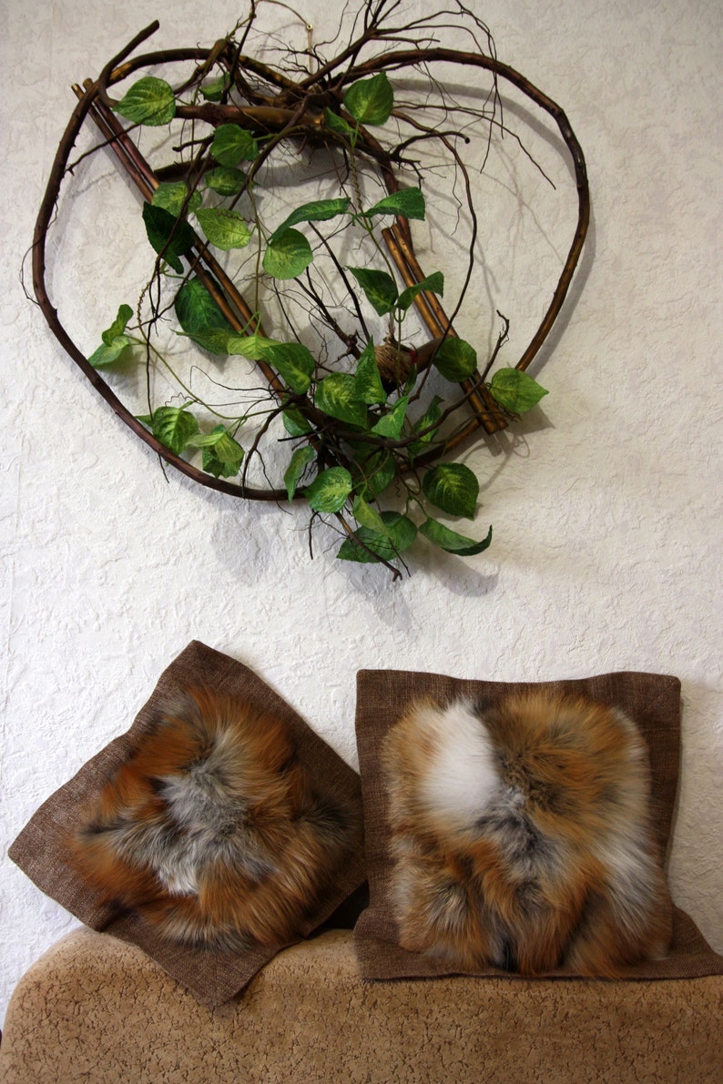 Pillow Made of Real Red Fox Fur Stuffed Decorative Pillow - Etsy