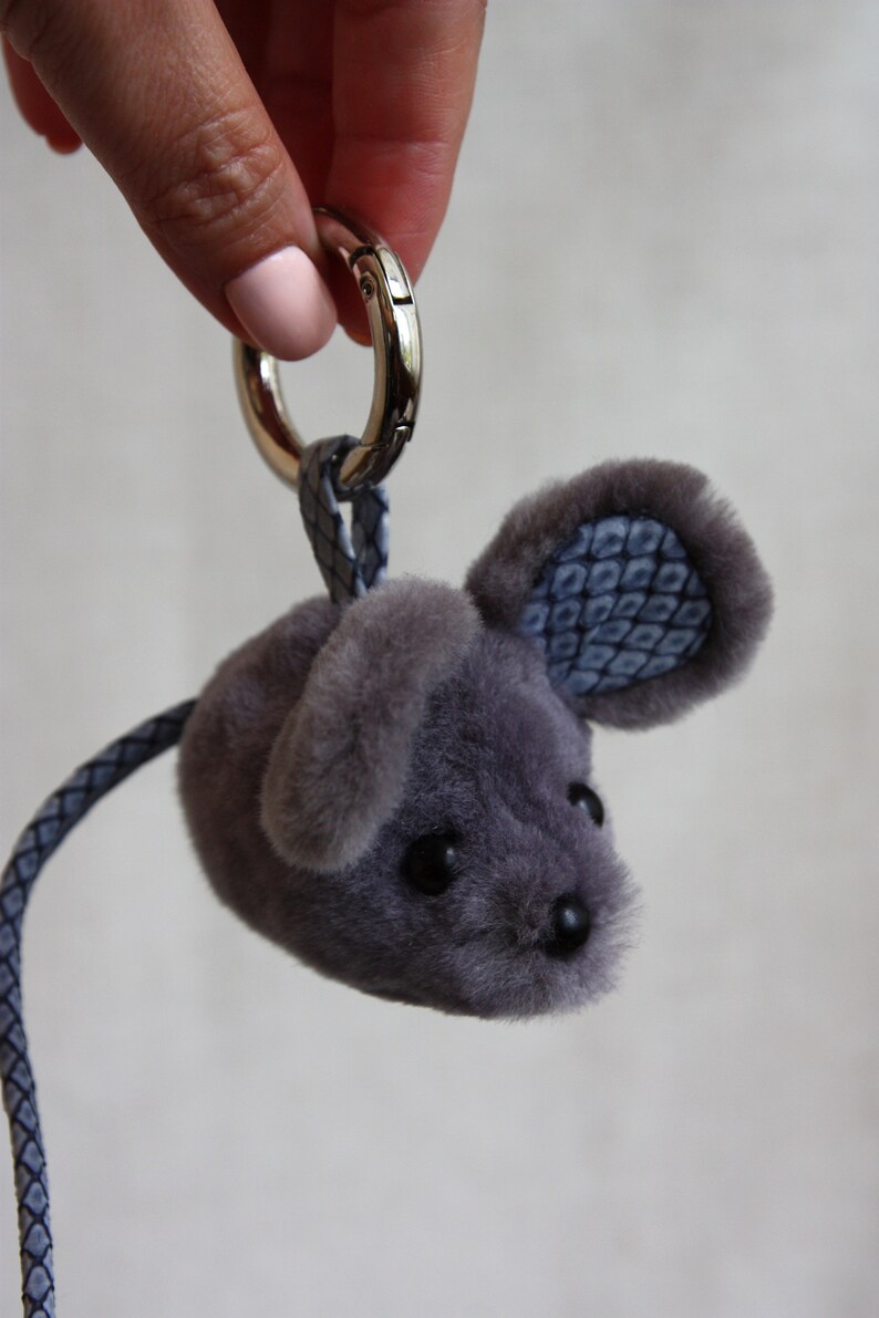 Keychain Mink Mouse Size М Natural Sheared Mink Fur Genuine - Etsy