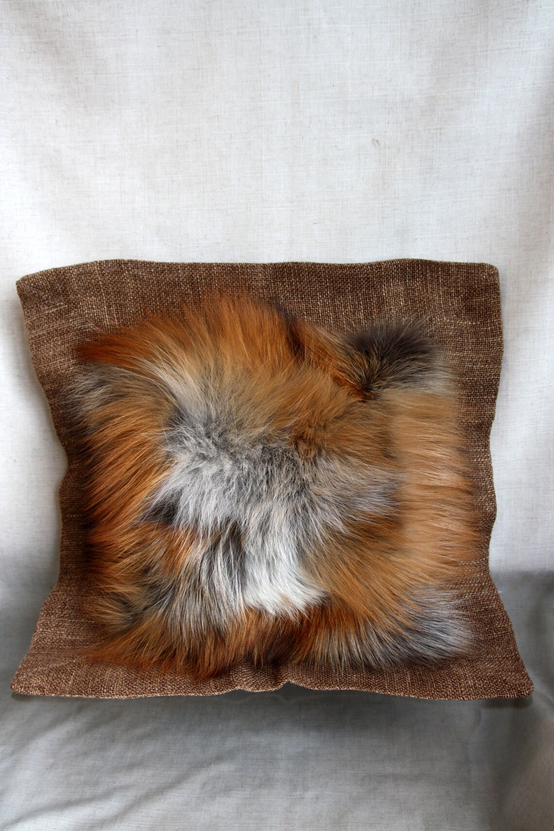Pillow Made of Real Red Fox Fur Stuffed Decorative Pillow - Etsy