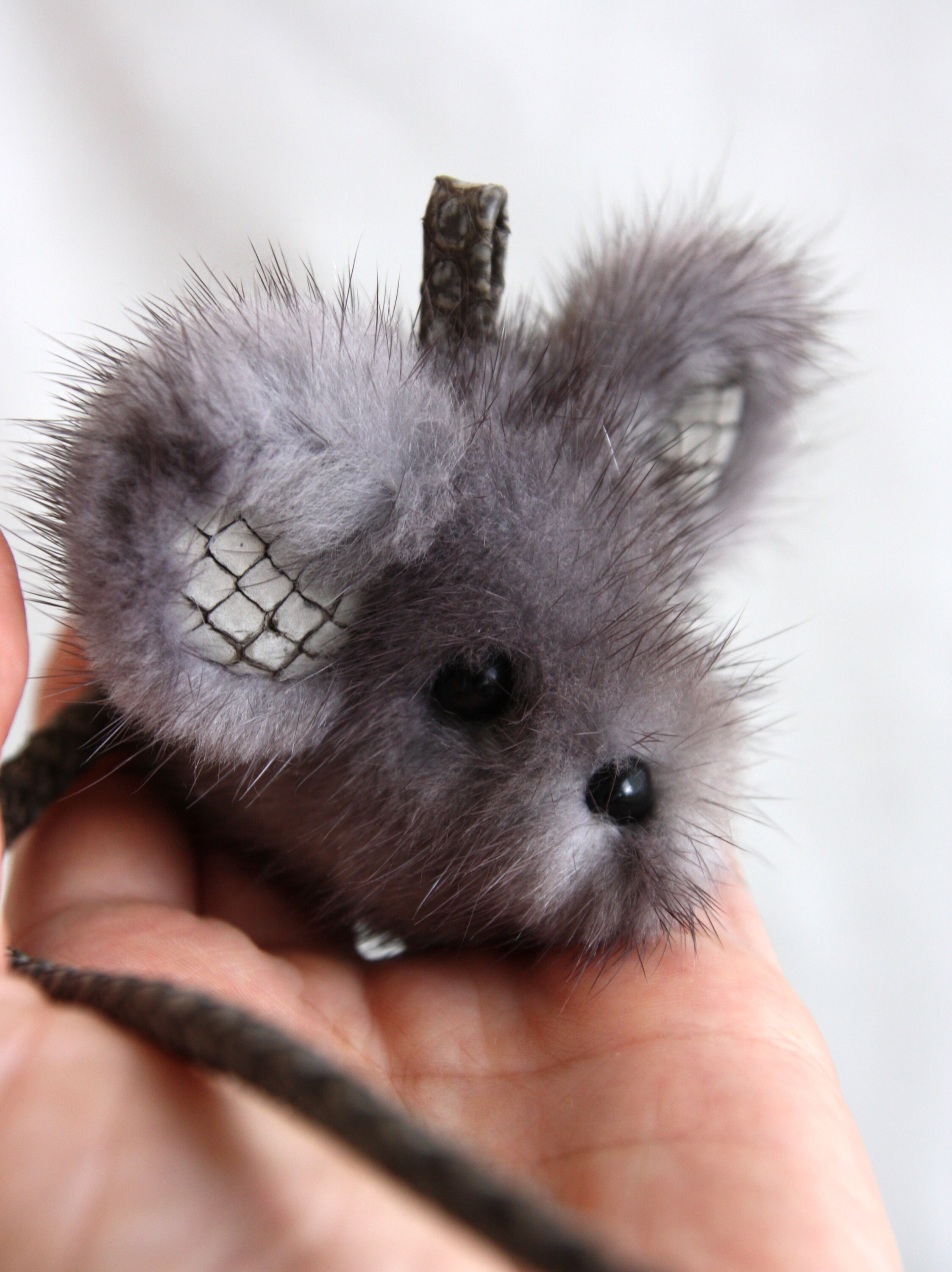 Keychain Mink Mouse Size М Natural Mink Fur Genuine Leather - Etsy