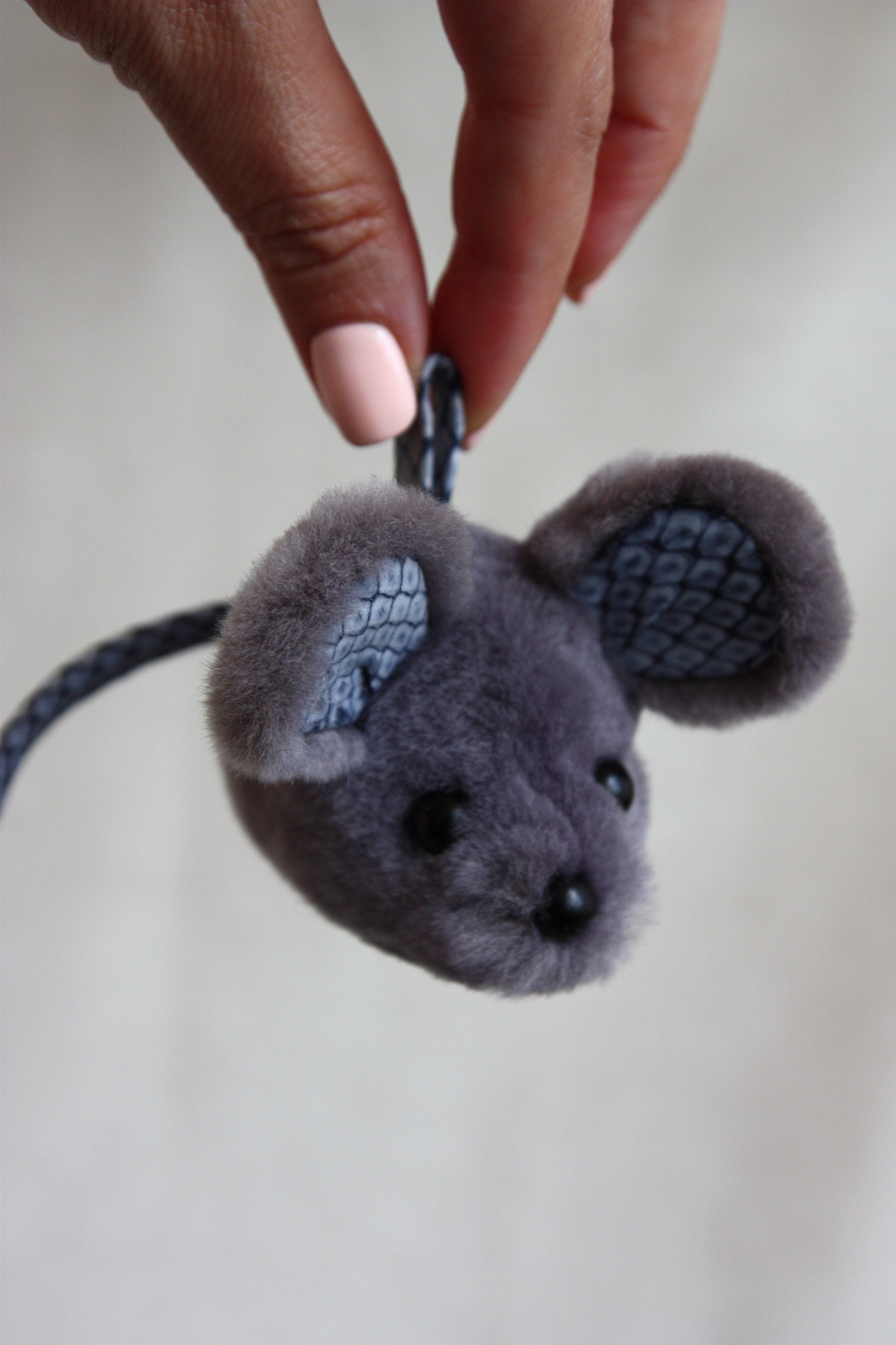 Keychain Mink Mouse Size М Natural Sheared Mink Fur Genuine - Etsy