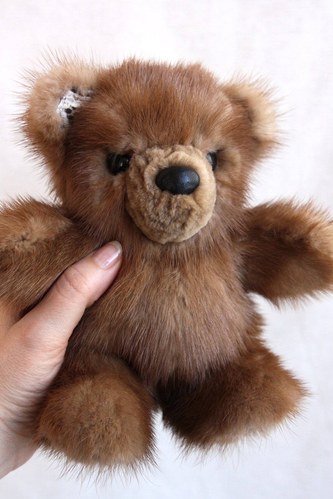 Bear From Natural Mink Fur Size L Beige Bear Teddy Bear A - Etsy