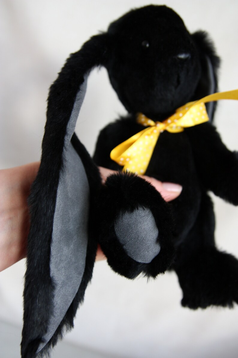 Rabbit from natural sheared mink fur. Gray hare. A toy of real | Etsy