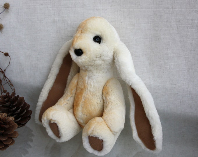 Rabbit From Natural Sheared Mink Fur Pony Fur Ears A Toy of - Etsy