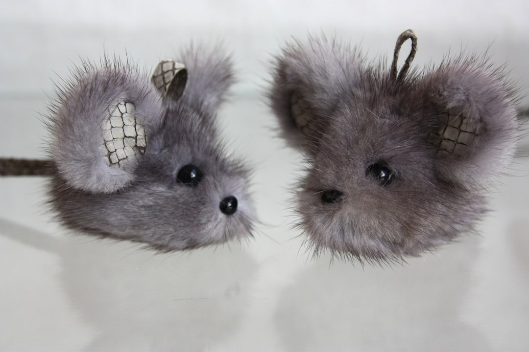 Keychain Mink Mouse Size М Natural Mink Fur Genuine Leather - Etsy