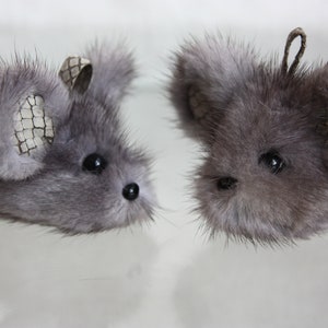 Keychain Mink Mouse Size М Natural Mink Fur Genuine Leather - Etsy