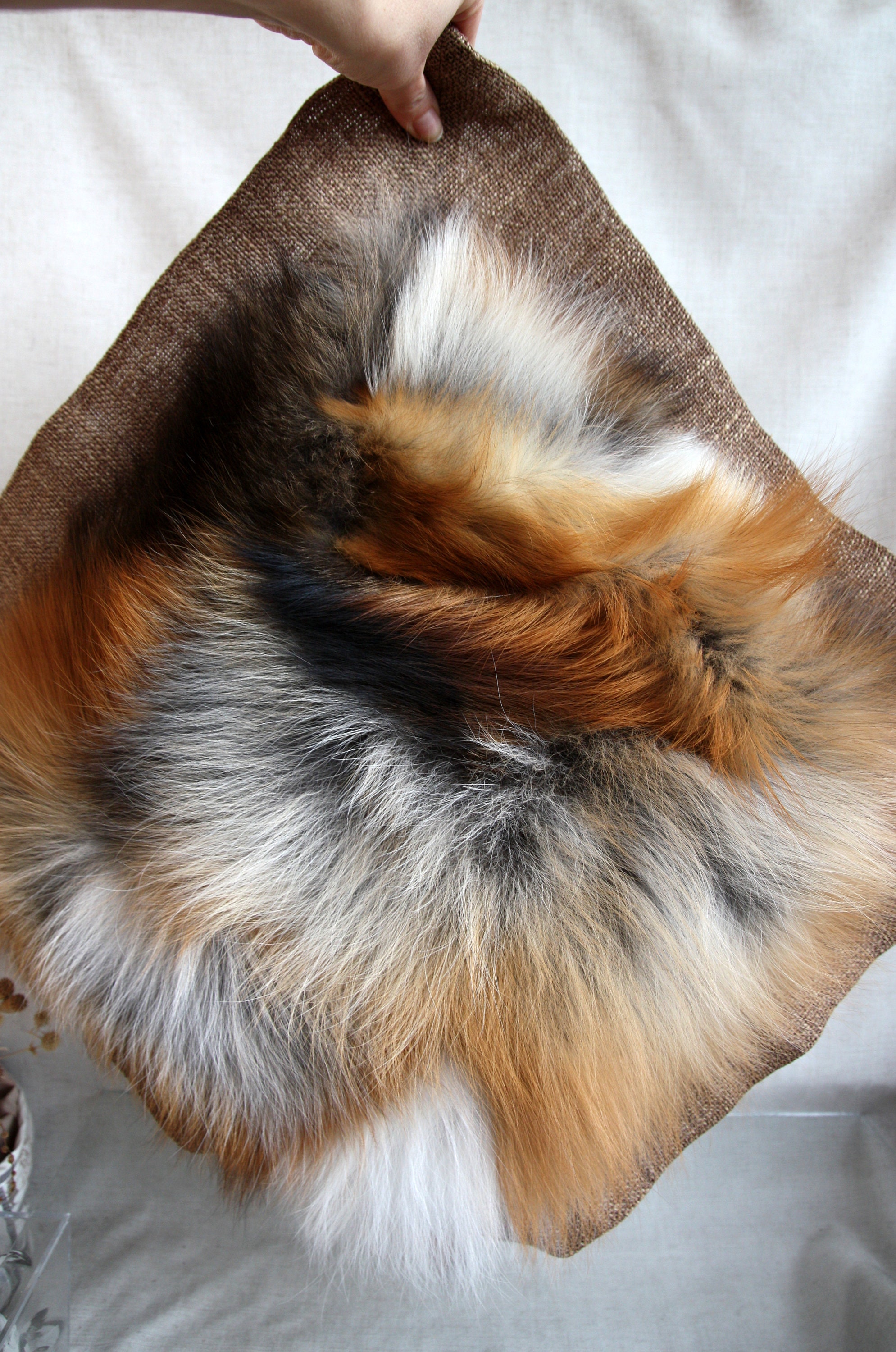 Pillow Made of Real Red Fox Fur, Stuffed Decorative Pillow, Size 46 by ...