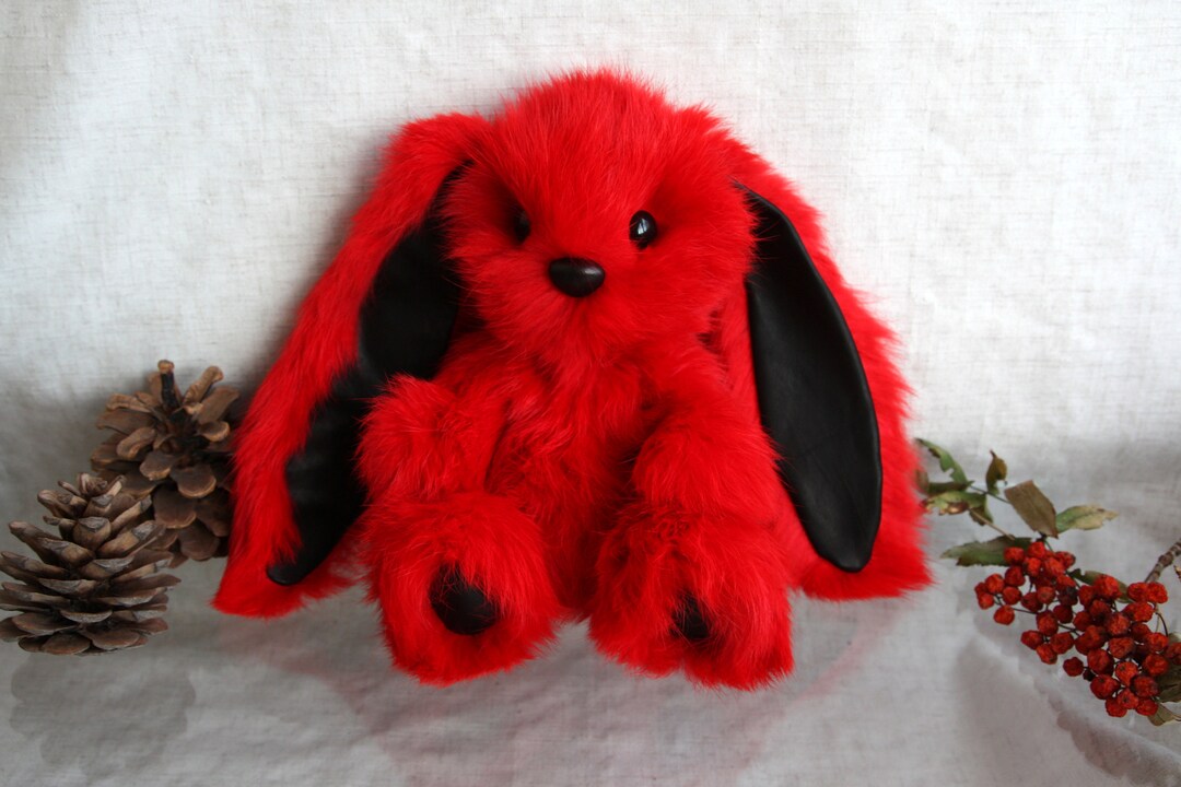 Rabbit From Natural Rabbit Fur, Red Rabbit, Bunny Rabbits,a Toy of Real ...