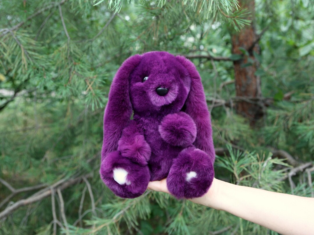 Rex Rabbit Fur Toy: Poseable Plush Bunny, Collectible Animal Doll - Etsy