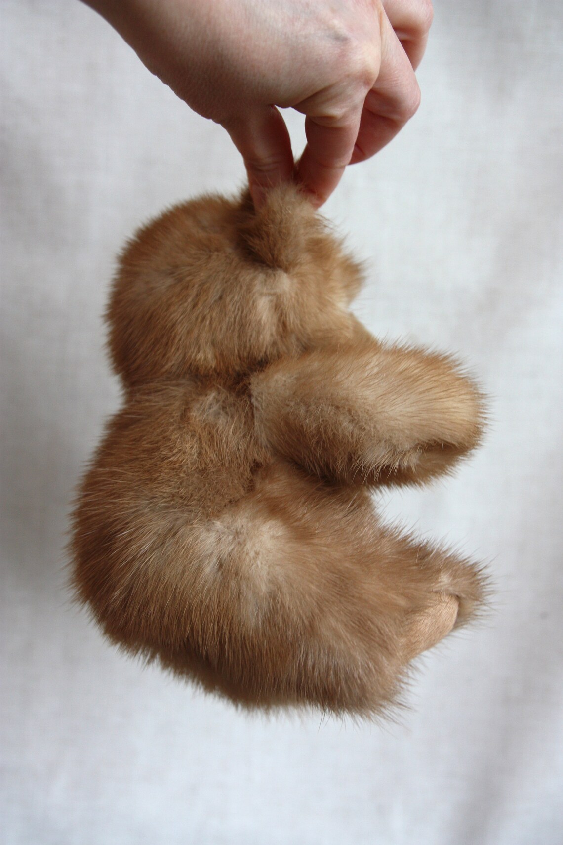 Bear from natural mink fur Size L Beige bear Teddy bear A | Etsy