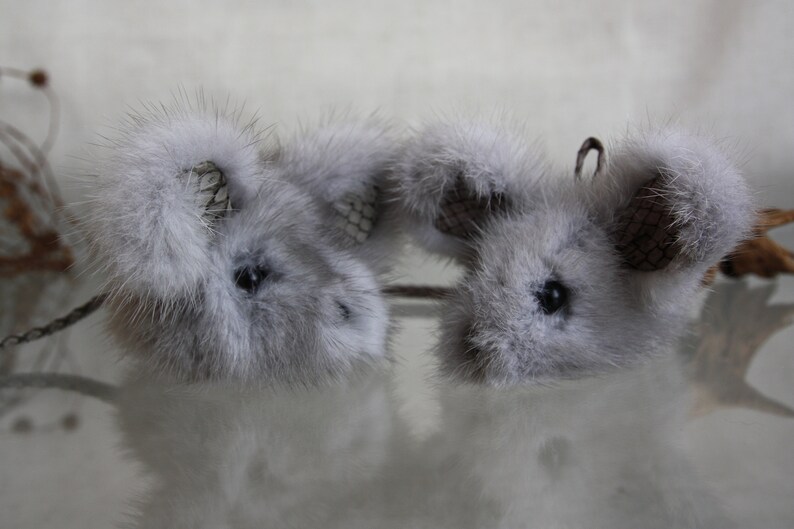 Keychain mink mouse. Size М Natural mink fur Natural python | Etsy