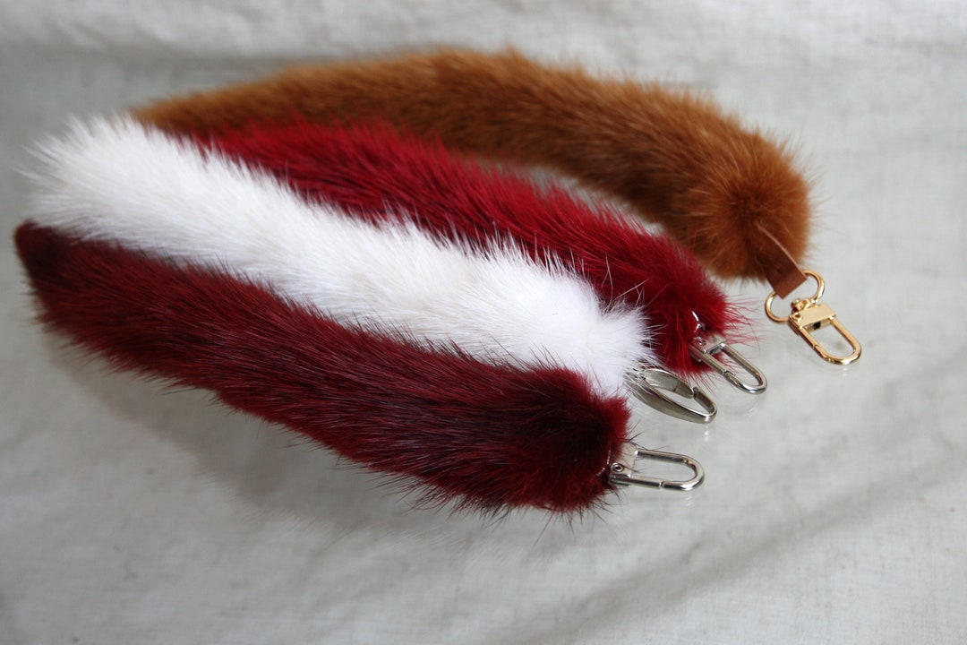 Mink Tail Keychain, Genuine Mink Fur, Accessory for Bags, Backpacks ...