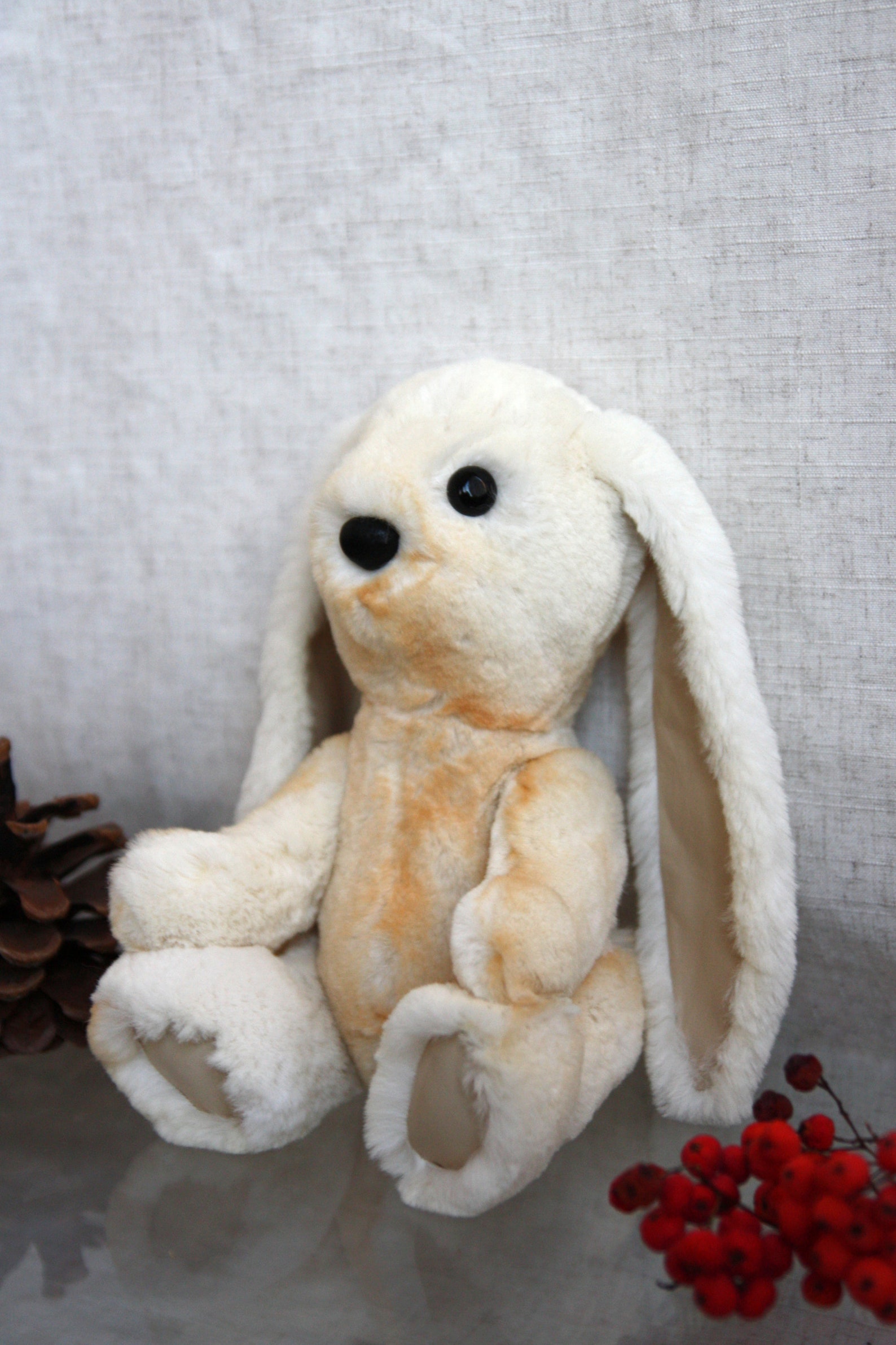 Rabbit From Natural Sheared Mink Fur, Pony Fur Ears, A Toy of Real Mink ...