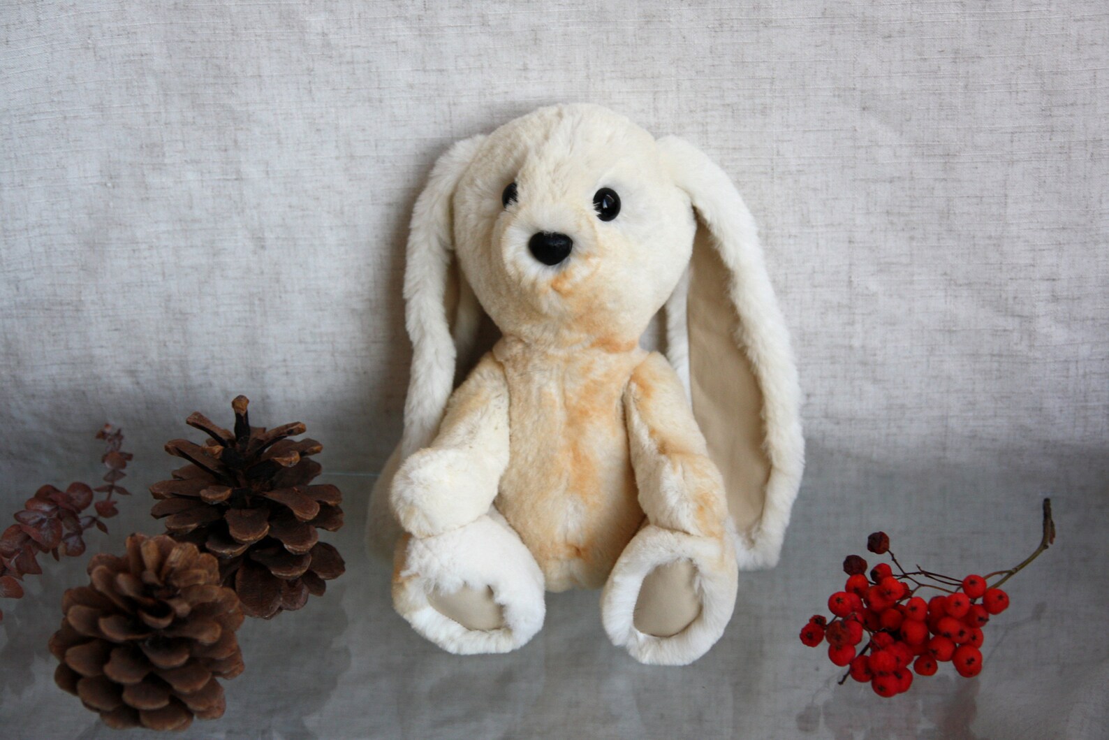 Rabbit From Natural Sheared Mink Fur, Pony Fur Ears, A Toy of Real Mink ...