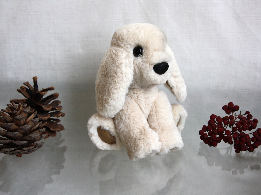 Dog From Natural Sheared Nutria Fur, Leather Ears, A Toy of Real Nutria ...