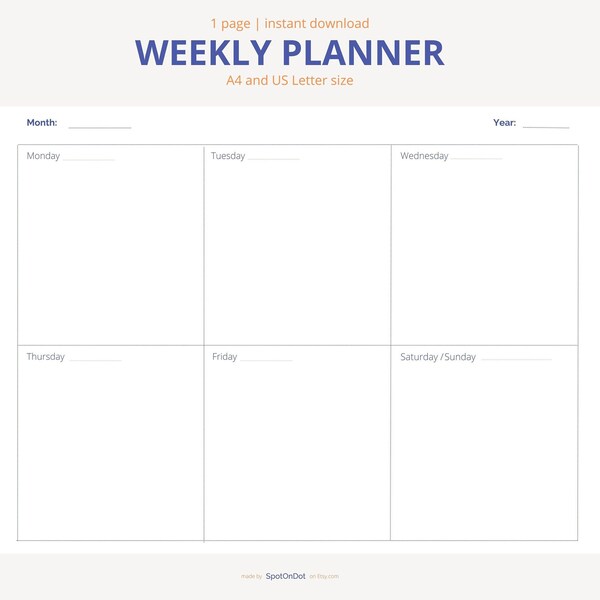 Weekly Agenda - Etsy