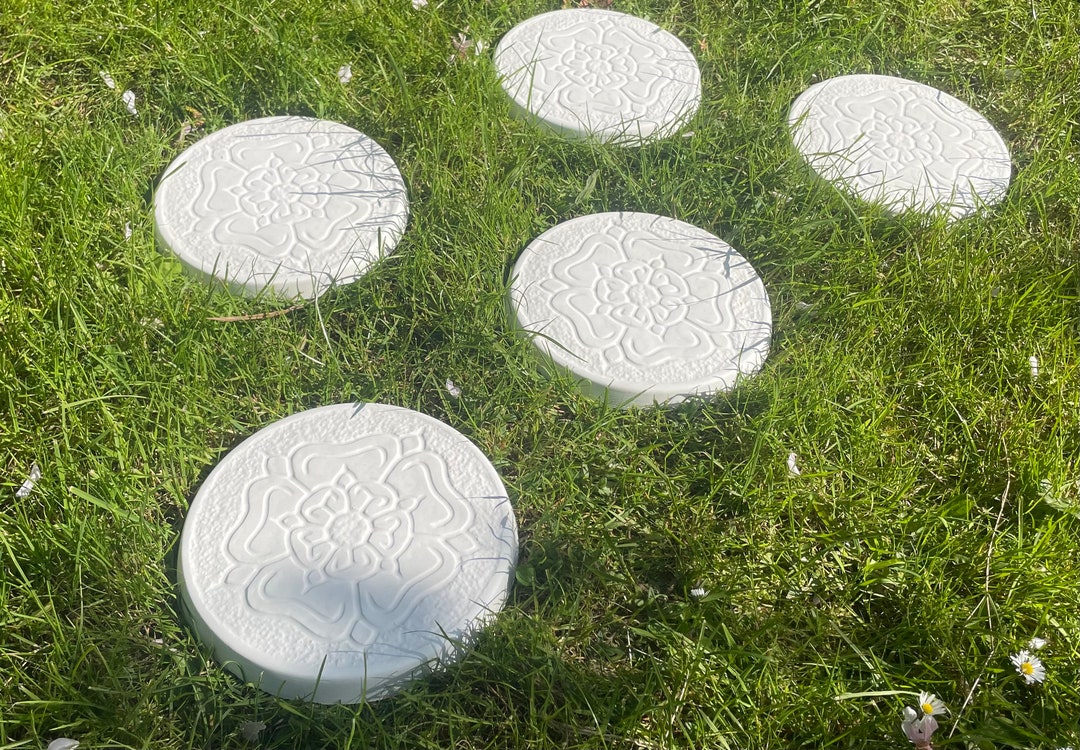 Set of Five White Yorkshire Rose Garden Stepping Stone Paving - Etsy