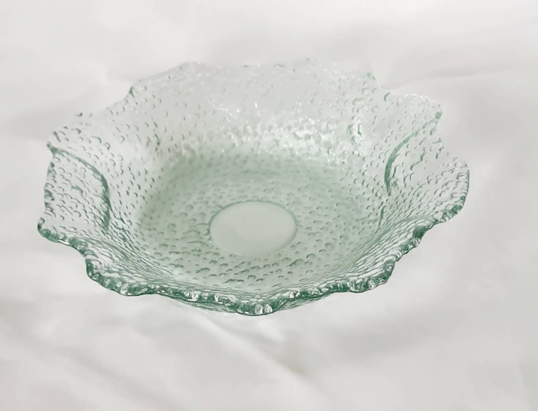 Vintage Small Light Green Bubble Fruit Bowl, Collectable Glass ...