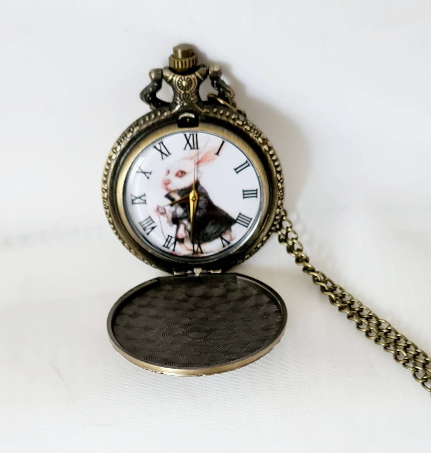 Alice In Wonderland White Rabbit Pocket Watch