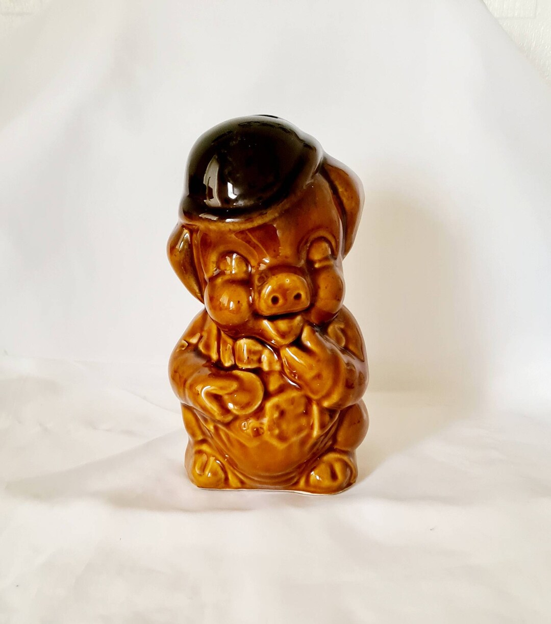 Vintage Large Ceramic Brown Pig Money Box, Collectable Money Box, Coin ...